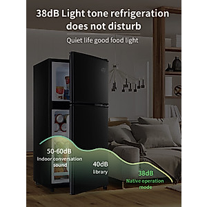 KRIB BLING 3.5 Cu.Ft Compact Refrigerator Mini Fridge with Freezer,7 Level Adjustable Thermostat Removable Shelves Small Refrigerator for Office Dorm Apartment Black