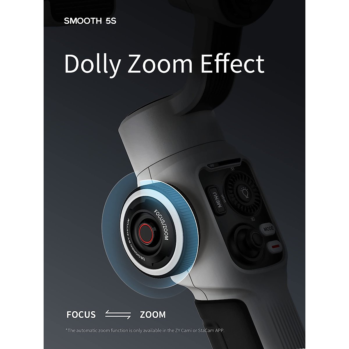 Zhiyun Smooth 5S Phone Gimbal, 3-Axis Smartphone Stabilizer with Built-in and Magnetic Fill Light, AI Face Tracking for iPhone and Android, YouTube TikTok Video, Gray Combo