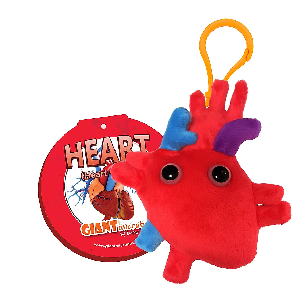 GIANTmicrobes Heart Organ Plush Keychain, Heart Transplant Gifts, Heart Toy, Anatomical Heart Gifts, Cardiologist Gifts, Cardiology Gifts, Heart Surgery Gifts, Heart Attack Survivor Gifts, Bag Charms
