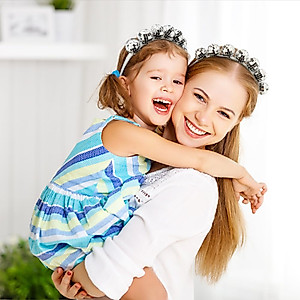 NODG 1970s Disco Ball Headband - Vintage Mirror Ball Silver Head Boppers for New Year's Eve Costume Accessories