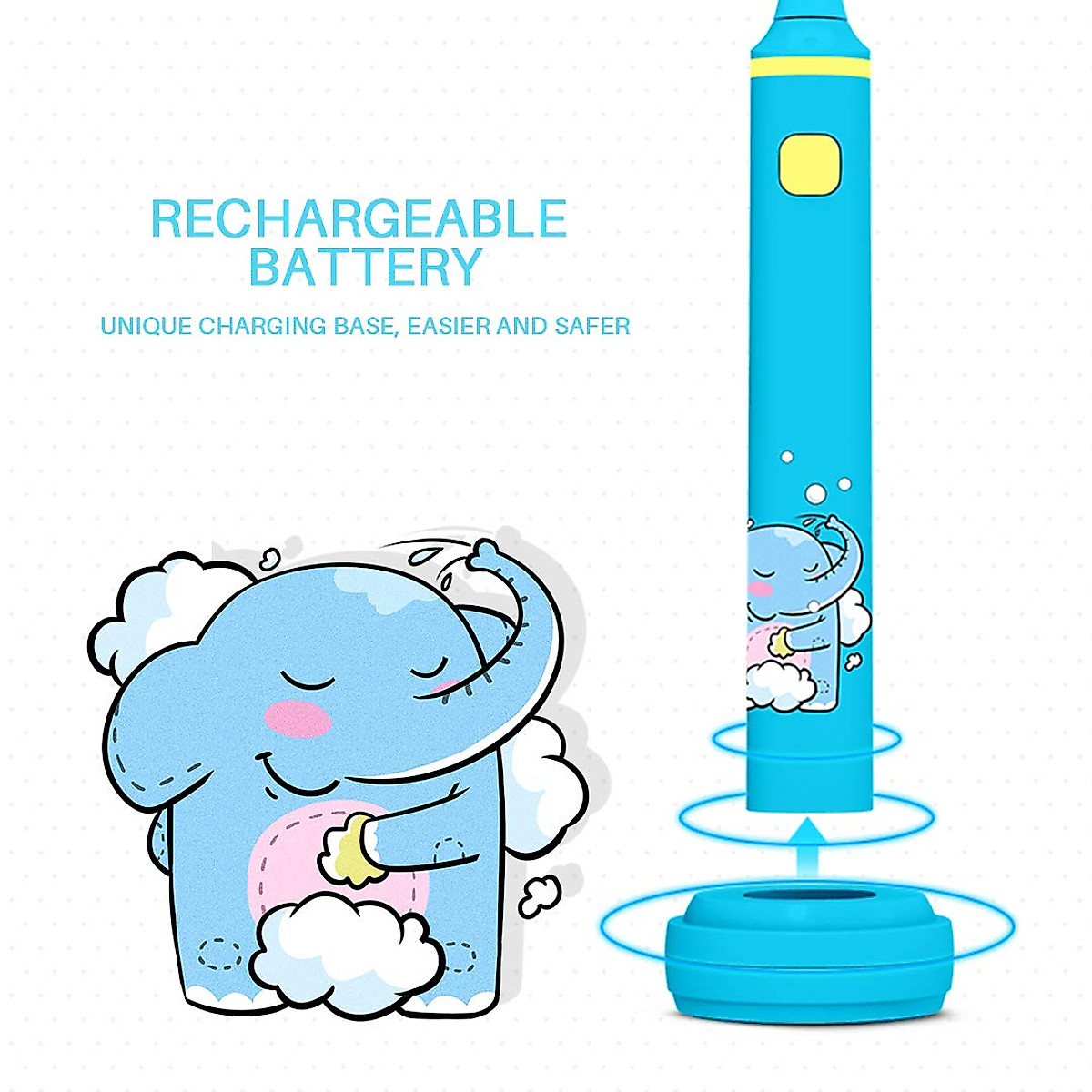 leyoung Kids Electric Toothbrush, Vibrating Toothbrush for Children Boys and Girls Age 3-13, with Smart Timer Rechargeable Electric Toothbrush, IPX7 Waterproof, Christmas Gift for Kids