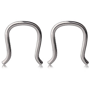Ruifan Pair of 316L Surgical Steel U-Shaped & Staple Nose Septum Hanger Retainer Nose Ring 16g