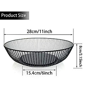 TEETOOKEA Metal Wire Fruit Basket, Creative Minimalist Housewares Metal Iron Fruit Storage Bowls Holder for Kitchen Counter, Home Decor, Table Centerpiece Decorative (Hemisphere)