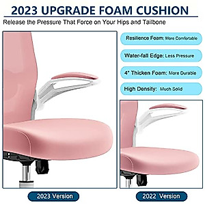 Mimoglad Office Chair, High Back Ergonomic Desk Chair with Adjustable Lumbar Support and Headrest, Swivel Task Chair with flip-up Armrests for Guitar Playing, 5 Years Warranty