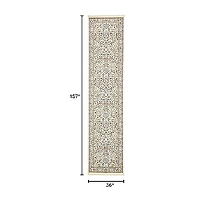 Unique Loom Narenj Collection Area Rug - Bristol (3' x 13' 1" Runner, Ivory/ Beige)