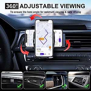 Wireless Car Charger Mount, 15W Qi Fast Charging Auto-Clamping Cell Phone Car Holder ​Air Vent Windshield Dashboard Long Arm Suction Cup Car Phone Mount for iPhone13 /12/11 Samsung S20/S10/S9/S8 LG