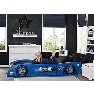 Delta Children Grand Prix Race Car Toddler & Twin Bed - Made in USA, Blue