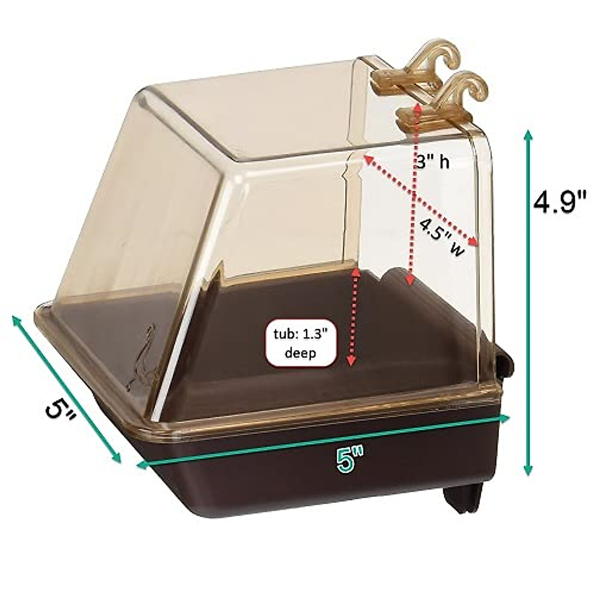 Penn-Plax Clip-On Bird Bath – Attaches to Most Birdcages – Perfect for Parakeets, Lovebirds, Parrotlets, Finches, Canaries, and Other Small Birds – Brown