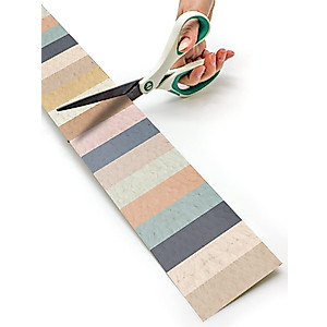 Light Mauve Better Than Paper® Bulletin Board Roll & Everyone is Welcome Stripes Straight Rolled Border Trim (TCR8909)