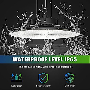 KUKUPPO LED High Bay Light 240W UL/DLC Certified 36,000LM 5000K High Bay LED Shop Light, Full Screen Lens Cover 0-10V Dimmable LED Warehouse Lights AC100-277V [1000W HPS/HID Equiv]