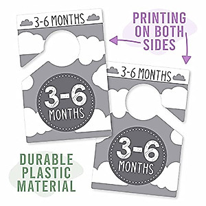 6 Hanger Dividers Baby Closet Size Dividers - Gray Closet Organizer Baby Closet Dividers, Baby Closet Organizer For Nursery Organization, Baby Essentials For Newborn Essentials, Nursery Closet Divider