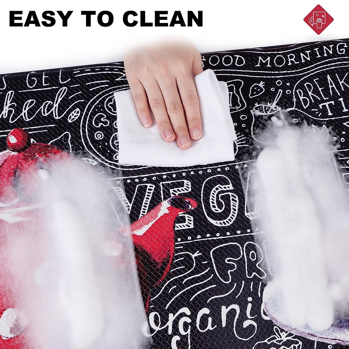 ASPMIZ Coffee Kitchen Mat 2 PCS, Cushioned Anti-Fatigue Kitchen Rugs Non Slip, Memory Foam Kitchen Mats and Rugs, Waterproof Kitchen Floor Comfort Mats for Home & Office, 18'' x 48'' + 18'' x 30''