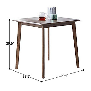 Livinia 3-Piece Dining Room Table Set, Canberra 28.3" Table (Walnut) Toto Chair (Walnut) Set