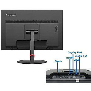 Lenovo ThinkVision T2254p LED Backlit 22 inch Anti-Glare Monitor, VGA, HDMI, Display Port, 5ms Response Time, 16.7 Million Colors, 170 Degree Viewing Angle, 1050p at 60 Hz (Renewed)