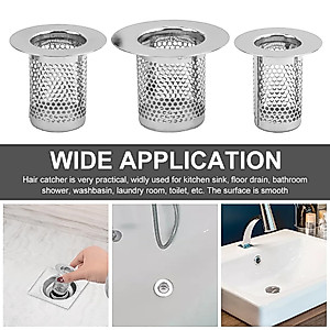 4 Pack Hair Catcher Shower Drain Strainer, Stainless Steel Floor Drain Strainer, Sink Tub Drain Stopper for Bathroom Washbasin Bathtub Drain(Silver)
