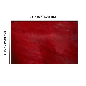 Full Grain Vegetable Tanned Tooling Leather Square 1.2-1.6mm (3-4oz) Thick Pre-Cut Cowhide Leather Sheet for Leather Crafting (6 x 12 in, Red)