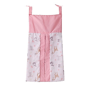 CribMATE Pink Woodland Nursery Diaper Stacker For Girls Deer Fox Baby Girl Diaper Organizer (Pink)