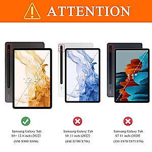 Soke Galaxy Tab S8+/S7 FE/S7 Plus 12.4 inch Case with S Pen Holder, Translucent Soft TPU Back Cover for Samsung Tab S8+ 2022/S7 FE 2021/S7 Plus 2020 [SM-X800/X806/T730/T736B/T970/T975],Violet