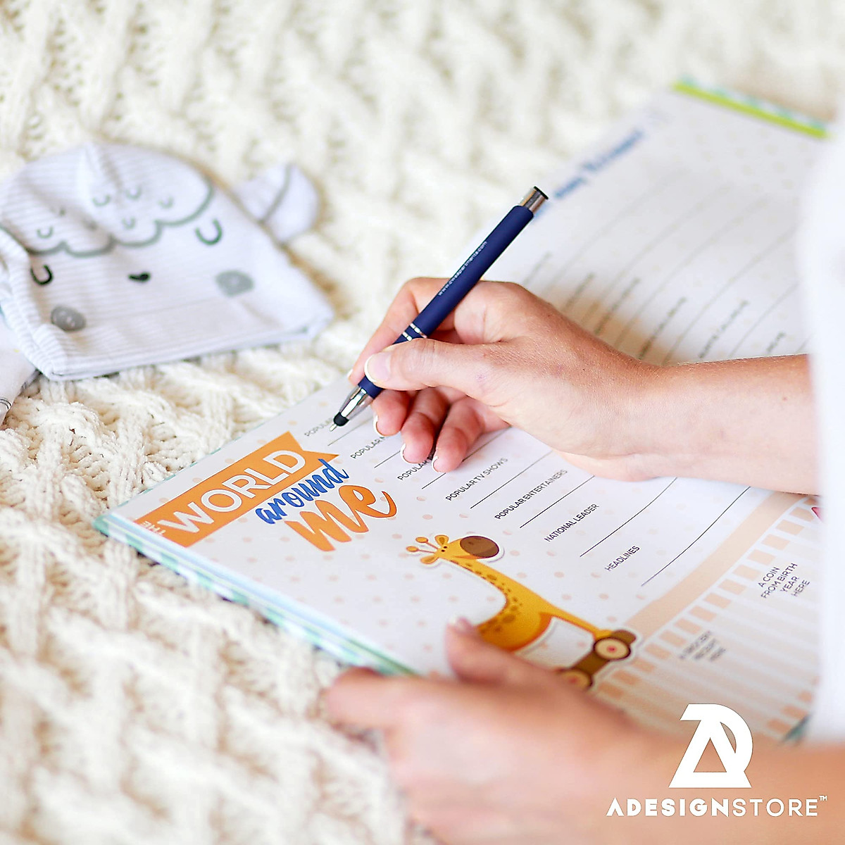 Baby Memory Book - Newborn Journal - Baby First Year Book Album - Baby Shower Book Gift - Baby Keepsake Milestone Memory Journal - First Year Newborn Baby Boy Girl Book