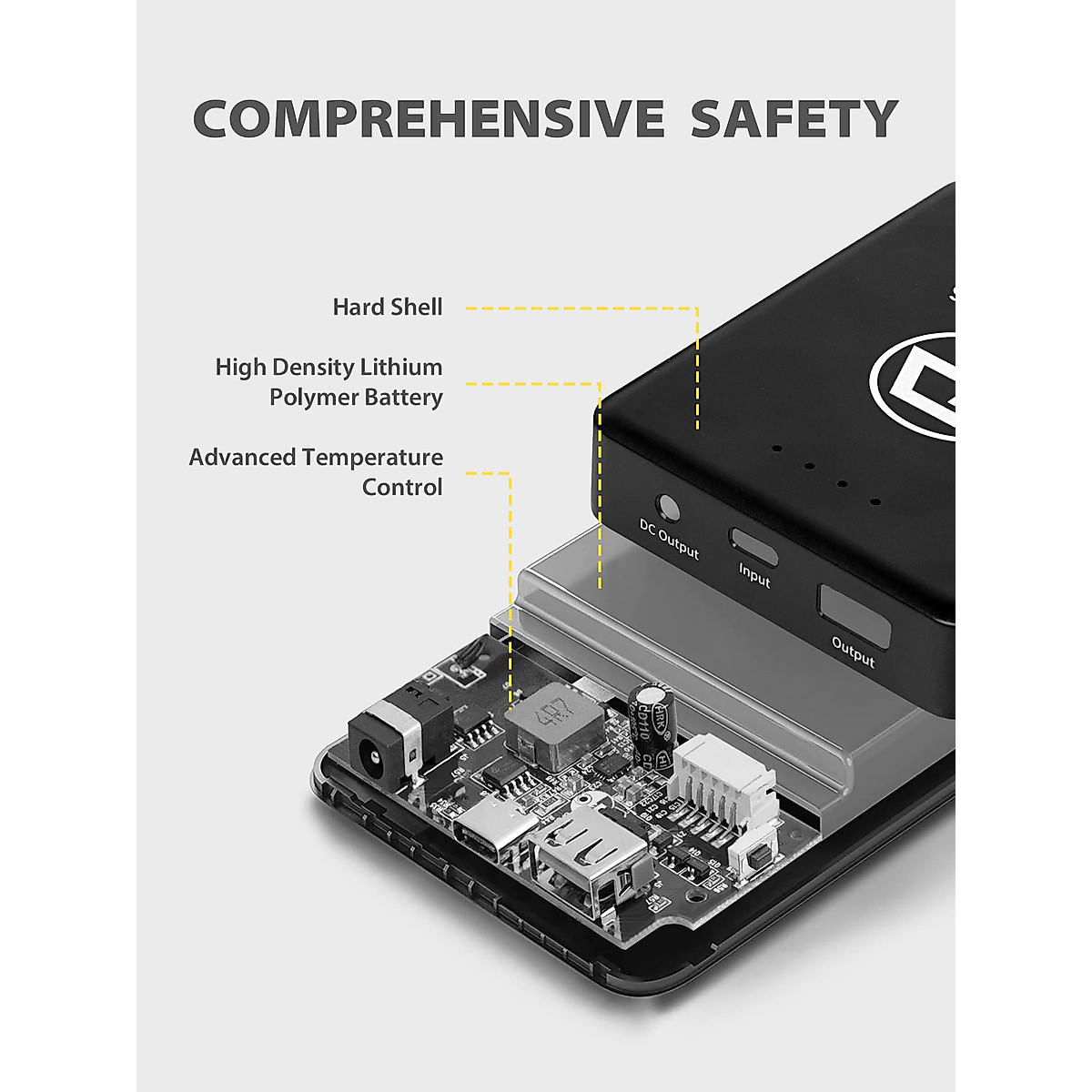 PTAHDUS 7.4 V Battery Pack with Charger Rechargeable Battery Power Bank 5000mAh for Heated Jackets, Heated Hoodies and Heated Vests