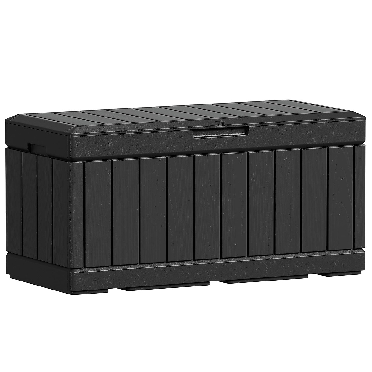 Greesum 82 Gallon Resin Deck Box Large Outdoor Storage for Patio Furniture, Garden Tools, Pool Supplies, Weatherproof and UV Resistant, Lockable, Black