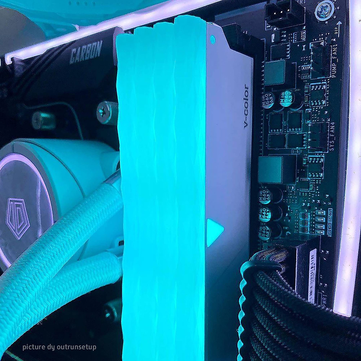 V-Color Prism Pro DDR4 16GB (8GBx2) 3600MHz (PC4-28800) CL18 RGB Gaming Desktop Ram Memory Module UDIMM Hynix IC Single Rank - White (TL8G36818D-E6PRWWK)