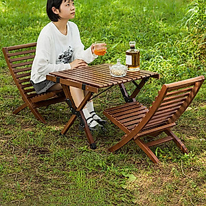 sxvbdway Outdoor Folding Chair Beach Folding Chair Foldable Moon Chair Ergonomic Bamboo Lightweight Camping Picnic Backpacking Hiking Beach Collapsible Chair Patio Dining Chairs Brown