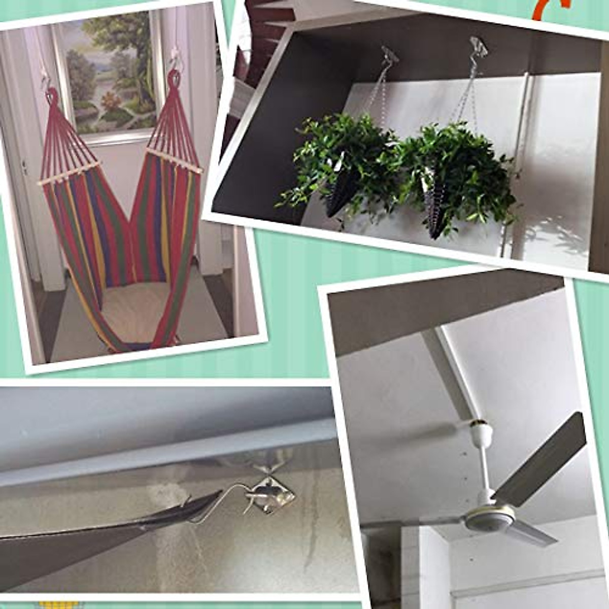 304 Stainless Steel Square Eye Pad Plate with Ring 5/16" 8mm Anchor Mount Great for Yoga Swings Hammocks/Boat Rigging/Marine Deck Hardware/Suspension Training Straps (2PCS)