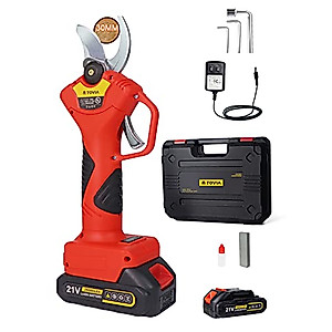 Cordless Pruning Shears, Electric Pruner with 2 Pack 21V Lithium Battery, SK5 Blades, 1.2 Inch Cutting Diameter (21V pruner)