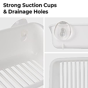 carrotez Sink Caddy Organizer, Sponge Holder, Suction Holder for Sponges, Soap, Scrubbers, Rust Resistant, Kitchen, Bathroom