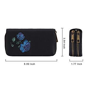 XEYOU Double Zipper Long Clutch Wallet Cellphone Wallet for Women with Wristlet Strap for Card, Cash, Coin, Bill