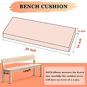 ROFIEJOX Bench Cushion - Durability,Waterproof Fabric for Outdoor Indoor Seat Furniture, 50A High-Density Resilience Sponge,Brown,36x14x3