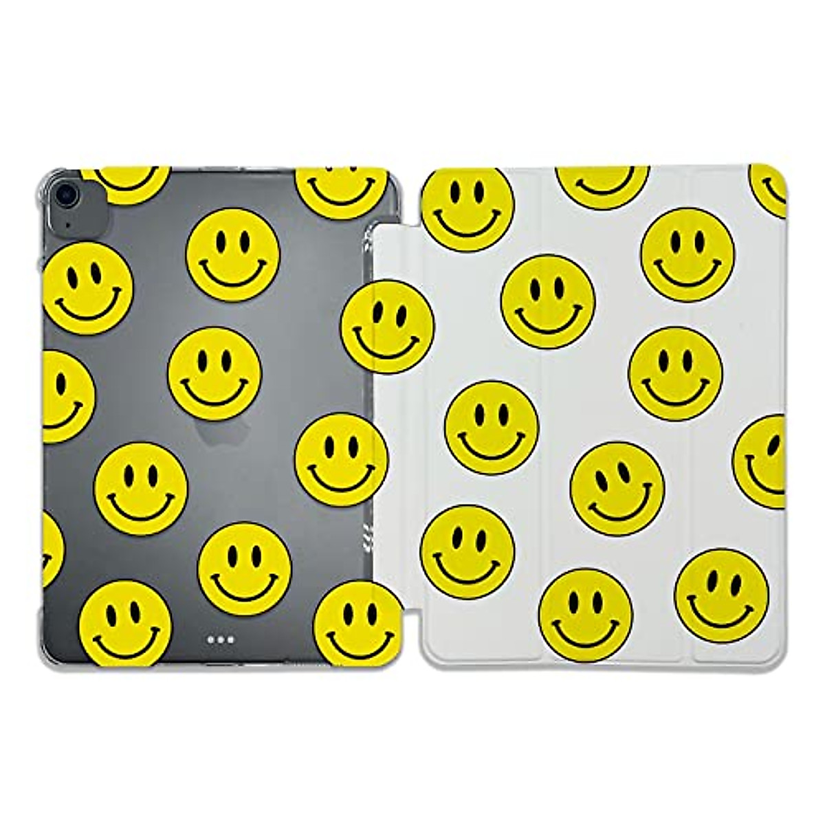 Cute Smiley Face Pattern Case Compatible with All Generations iPad Air Pro Mini 5 6 11 inch 12.9 10.9 10.2 9.7 7.9 Plastic Fabric Cover Slim Smart Stand auto Wake/Sleep SN566 (8.3" Mini 6th gen)