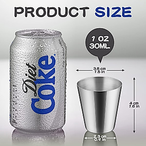 100 Pcs Stainless Steel Shot Glasses Stainless Steel Shot Cups, 1 Ounce Unbreakable Metal Shot Glasses Silver Reusable Drinking Shot Glass for Camping Travel Coffee Tea Whiskey Liquor Barware Gift