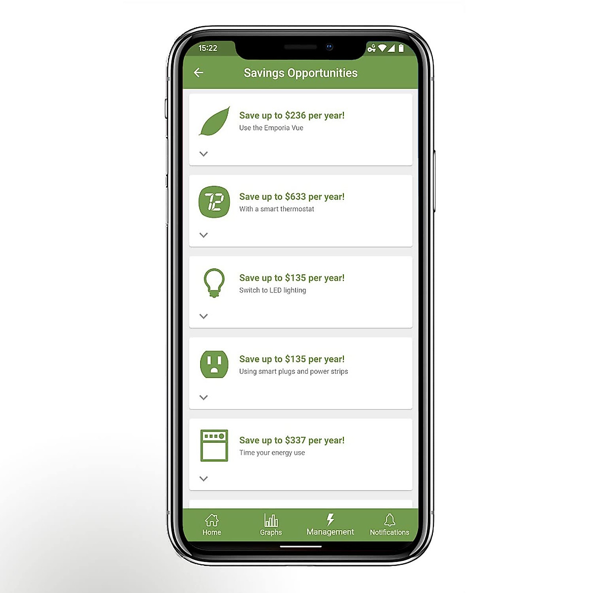 Smart Home Energy Monitor with 8 50A Circuit Level Sensors | Vue - Real Time Electricity Monitor/Meter | Solar/Net Metering