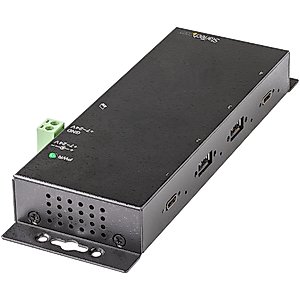 StarTech.com 4 Port USB C Hub 10Gbps - Metal Industrial USB-C Hub - 2X USB-C & 2X USB-A - ESD Surge Protection - USB-C or USB-A Host - Self-Powered Mountable USB 3.2 Gen 2 Type-C Hub, TAA