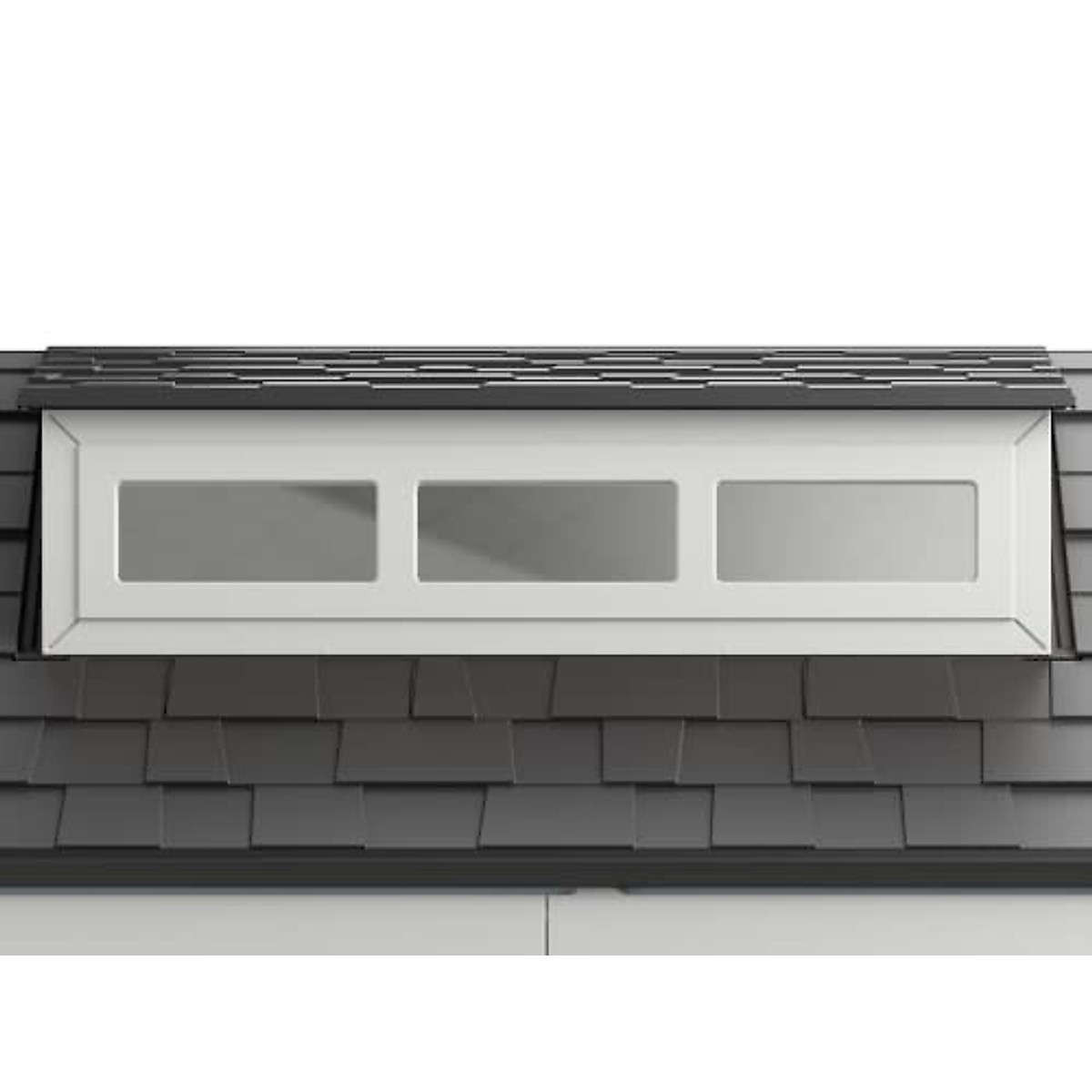 Rubbermaid Resin Weather Resistant Outdoor Storage Shed, 7 x 7 ft., Simple Gray/Onyx, for Garden/Backyard/Home/Pool