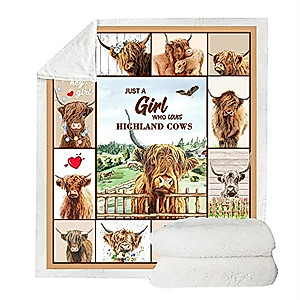 CYREKUD Highland Cow Blanket,Highland Cow Gifts for Women Throw Blanket,Cow Gifts for Cow Lovers,Cow Gifts for Girls Throw Blanket,Sofa Couch Beds Sea Highland Cow Decor Christmas 50" x 60"