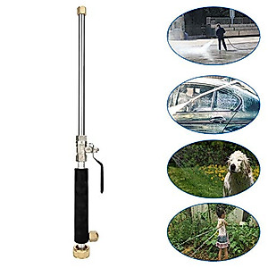 Car Water Spray Lance, Rustproof High Power Washer Wand Reliable for 3/4in Garden Hose(Black)