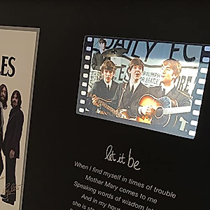 veratwo The Beatles Decor - Signed Beatles Poster Framed Gifts with 1x 35mm Film Display,Beatles Let It Be lyric Decoration,Cool Memorabilia Gifts for Beatles Fans 8x6 Inches