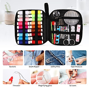 Sewing Kit Basic,Marcoon Needle and Thread Kit with Sewing Supplies and Accessories for Adults,Kids,Beginner,Home,Travel,Emergency Including Scissors,Measure Tape,Needle Threader and More