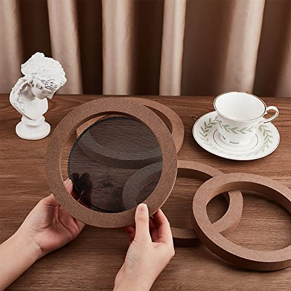 OLYCRAFT 4pcs Car Speaker Spacer Rings 6.5" MDF Speaker Rings Wooden MDF Speaker Spacer Rings Universal 6.5 Speaker Spacer Rings for Cars Boats Trucks