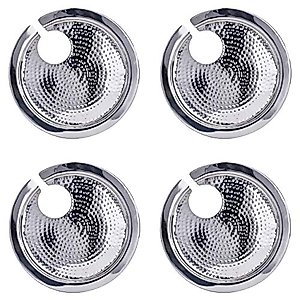 Old Dutch Hammered Stainless Steel Wine Glass Holder, Set of 4 Buffet Plates, 9.75 (5470SS)