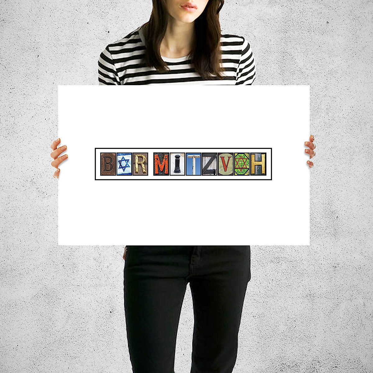 Katie Doodle - Super Cute, Bar Mitzvah Decorations, Creative Card, Guest Book Alternative, Bar Mitzvah Sign In Board, Party Supplies, Decor, Gifts for Boys - 11x17 Signature Poster [Unframed]