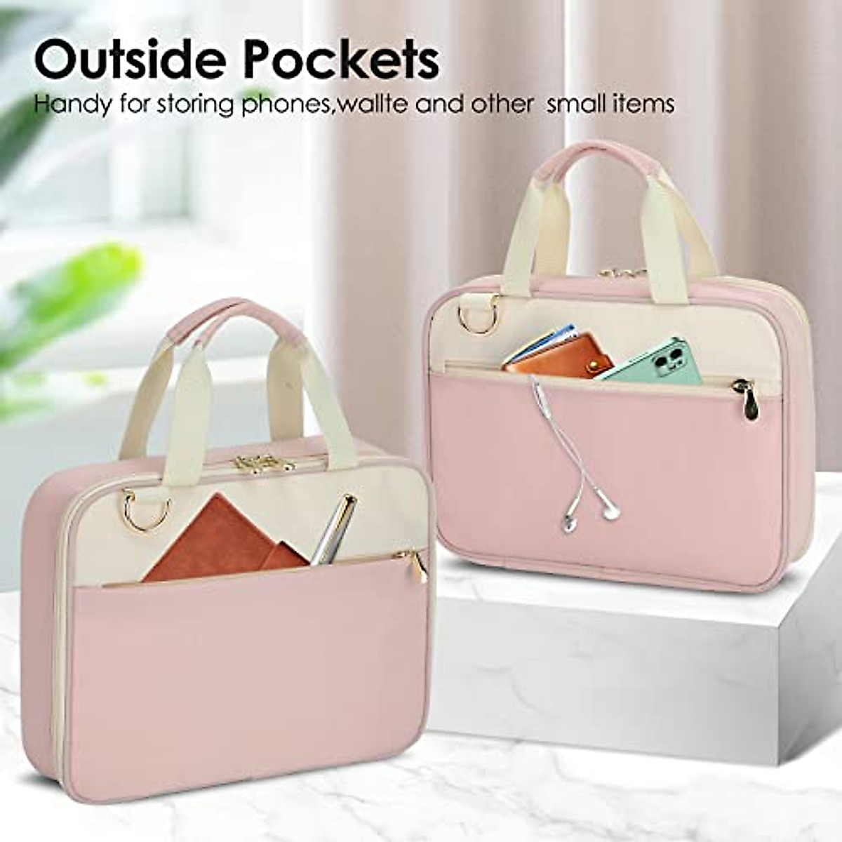 CASIRENA Bible Covers for Women - [Medium-Large Size] Bible Carrying Case, Church Bible Bag with Padded Handle, Adjustable Shoulder Strap, and Zippered Pockets, Perfect Gifts for Church Religious