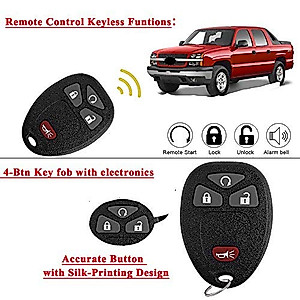 SaverRemotes Key Fob Compatible for 2007 2008 2009 2010 2011 2012 2013 Chevy Silverado 1500 2500 3500 Keyless Remote Replacement for OUC60270 OUC60221
