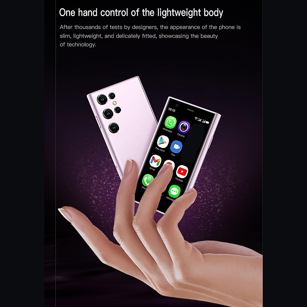 Yunir S23 Pro Mini Smartphone, 3.0 Inch Ultra Thin Mini Mobile Phone 2GB 16GB ROM 3G Pocket Cell Phone for Android 8.1 ()