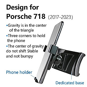 LUNQIN Car Phone Holder for 2017-2023 Porsche 718 Boxster Cayman Auto Accessories Navigation Bracket Interior Decoration Mobile Cell Phone Mount