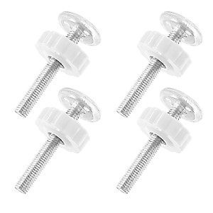 Unlorspy 4 Pack Baby Gate Threaded Spindle Rod M10 (10mm) Baby Gate Screw Replacement Hardware Parts Kit for Pressure Mounted Baby & Pet Safety Gates & Stair Gates (10mm, White)
