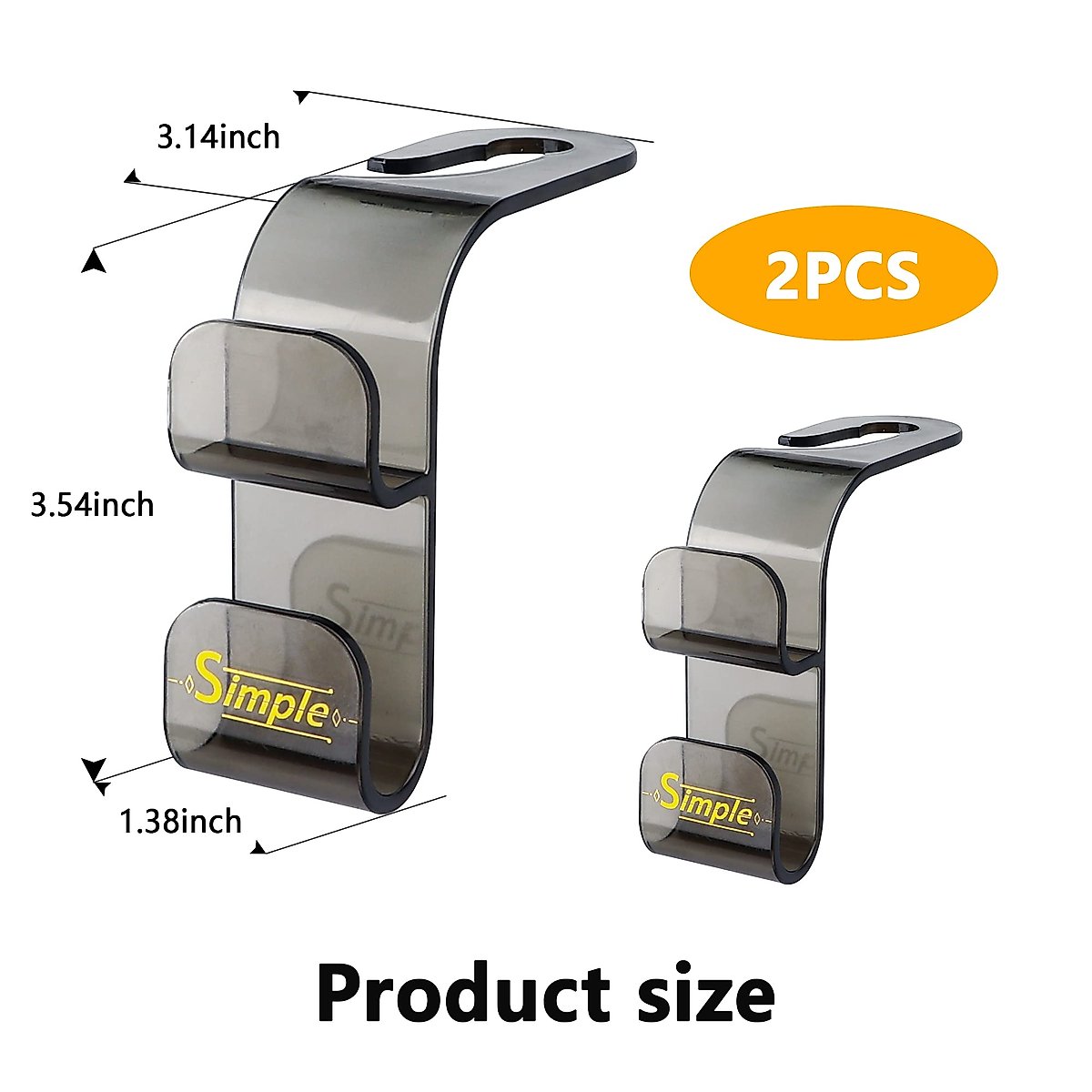 Multi-function 2 in 1 Car Seat Hooks for Purses and Bags with Phone Holder,Organize messy clutter，Adjustable Car Seat Organizer in Headrest (2PCS)
